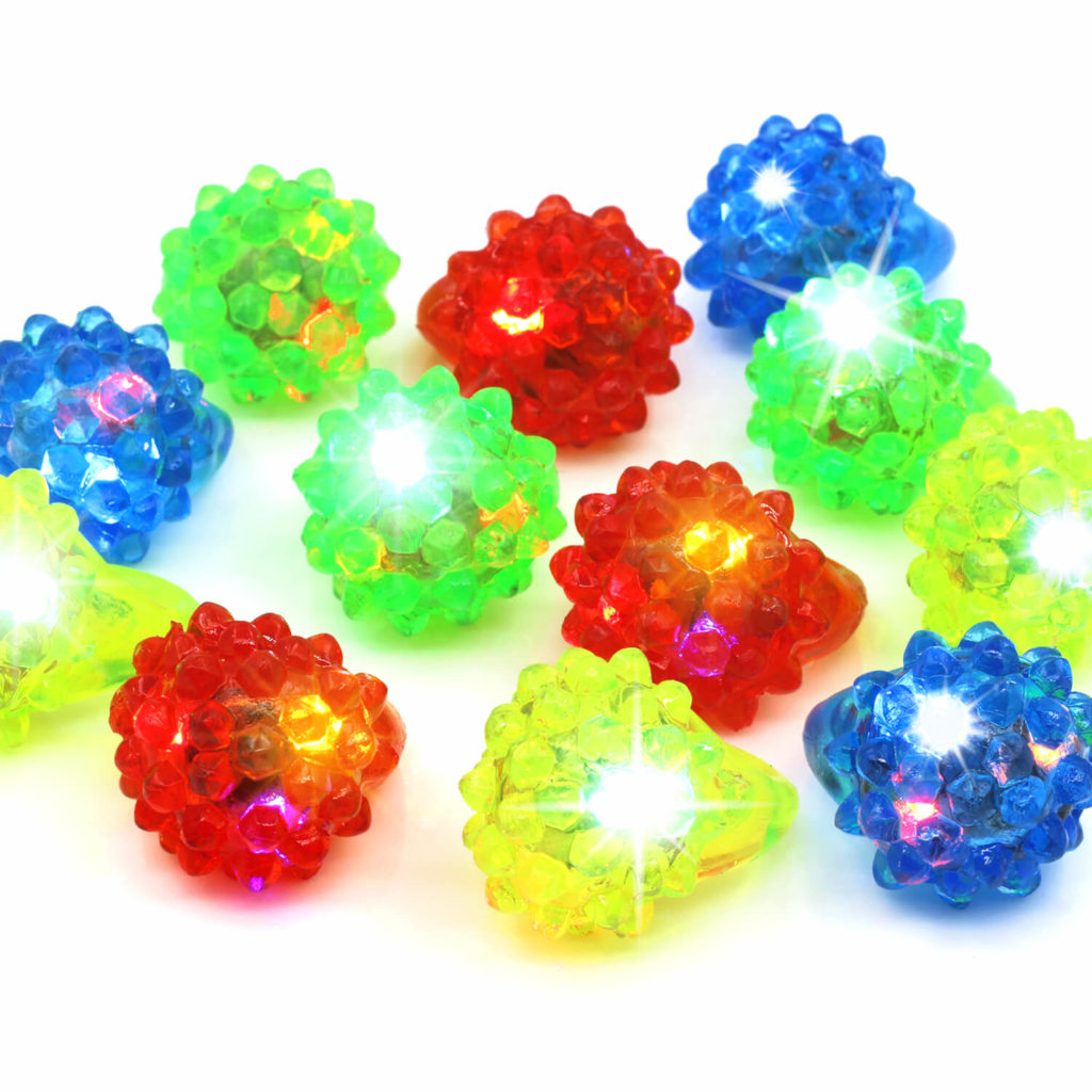 Party Stars Flashing LED Bumpy Jelly Ring Light-Up Toys – Novelty Place