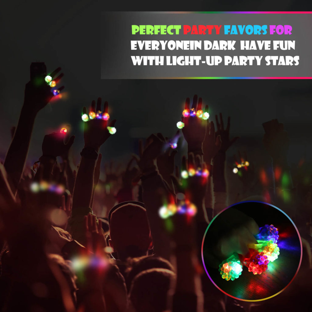 Party Stars Flashing LED Bumpy Jelly Ring Light-Up Toys - Novelty Place