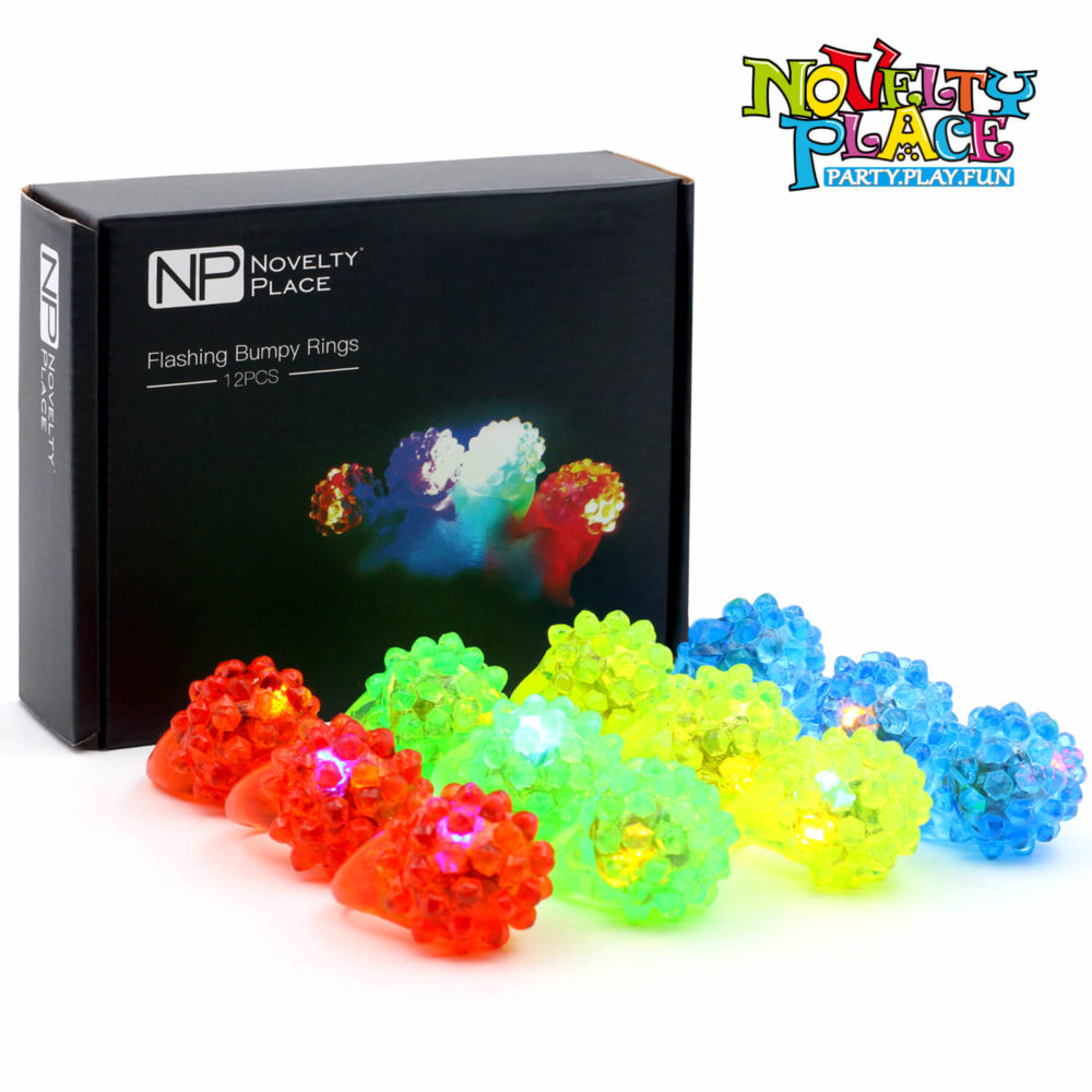 Party Stars Flashing LED Bumpy Jelly Ring Light-Up Toys – Novelty Place
